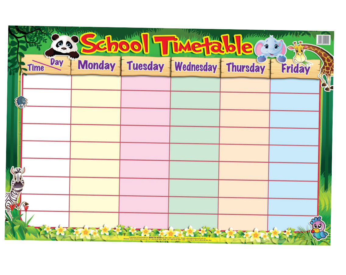Плакат School Timetable (ламінація) - Плакати та дидактичний матеріал з ...